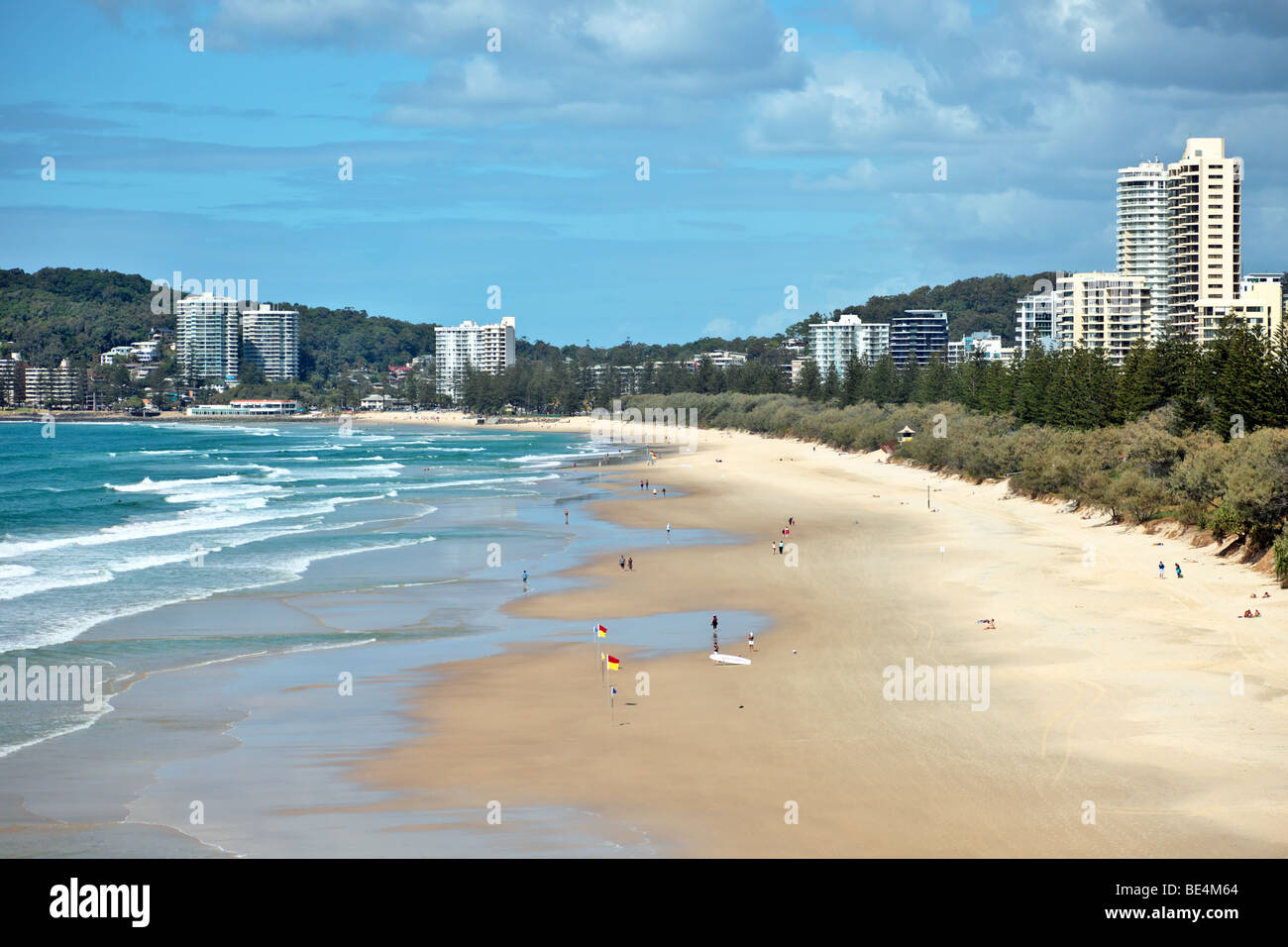 Coastal beach scenery showing residential living on beach frontage ...