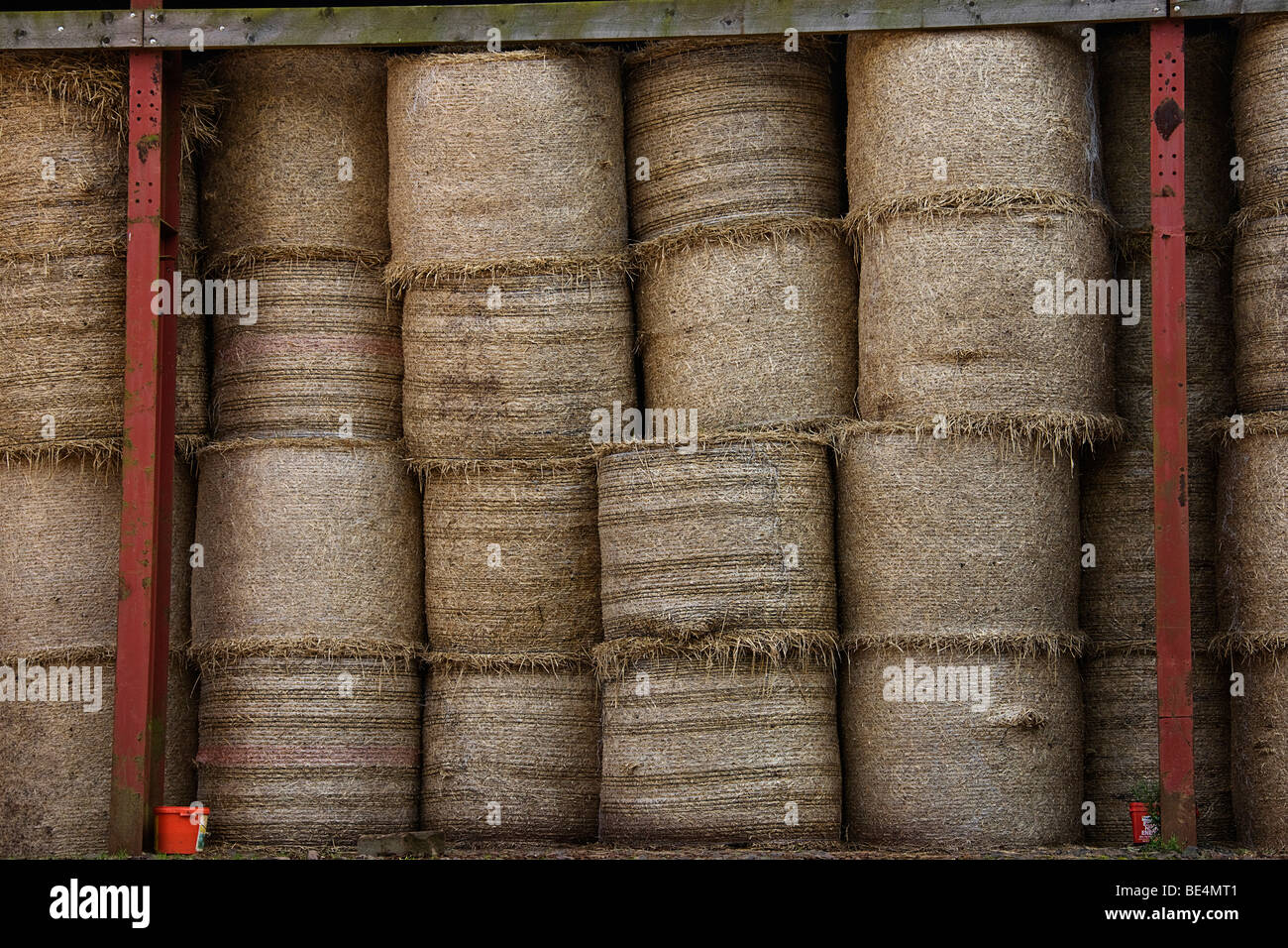 Hay bale storage. Scottish borders.Scotland Stock Photo - Alamy