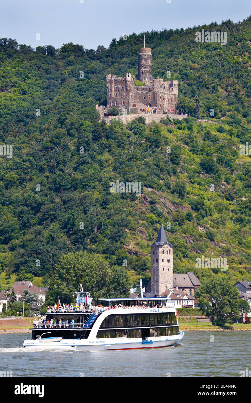 Maus Castle on Rhine River, Upper Middle Rhine Valley, Rhineland ...