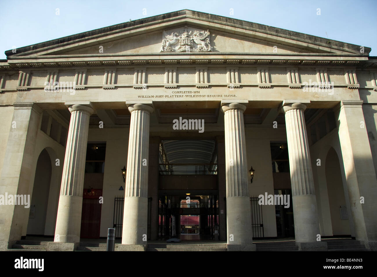 Portico of the guildhall shopping centre Exeter Devon Stock Photo - Alamy