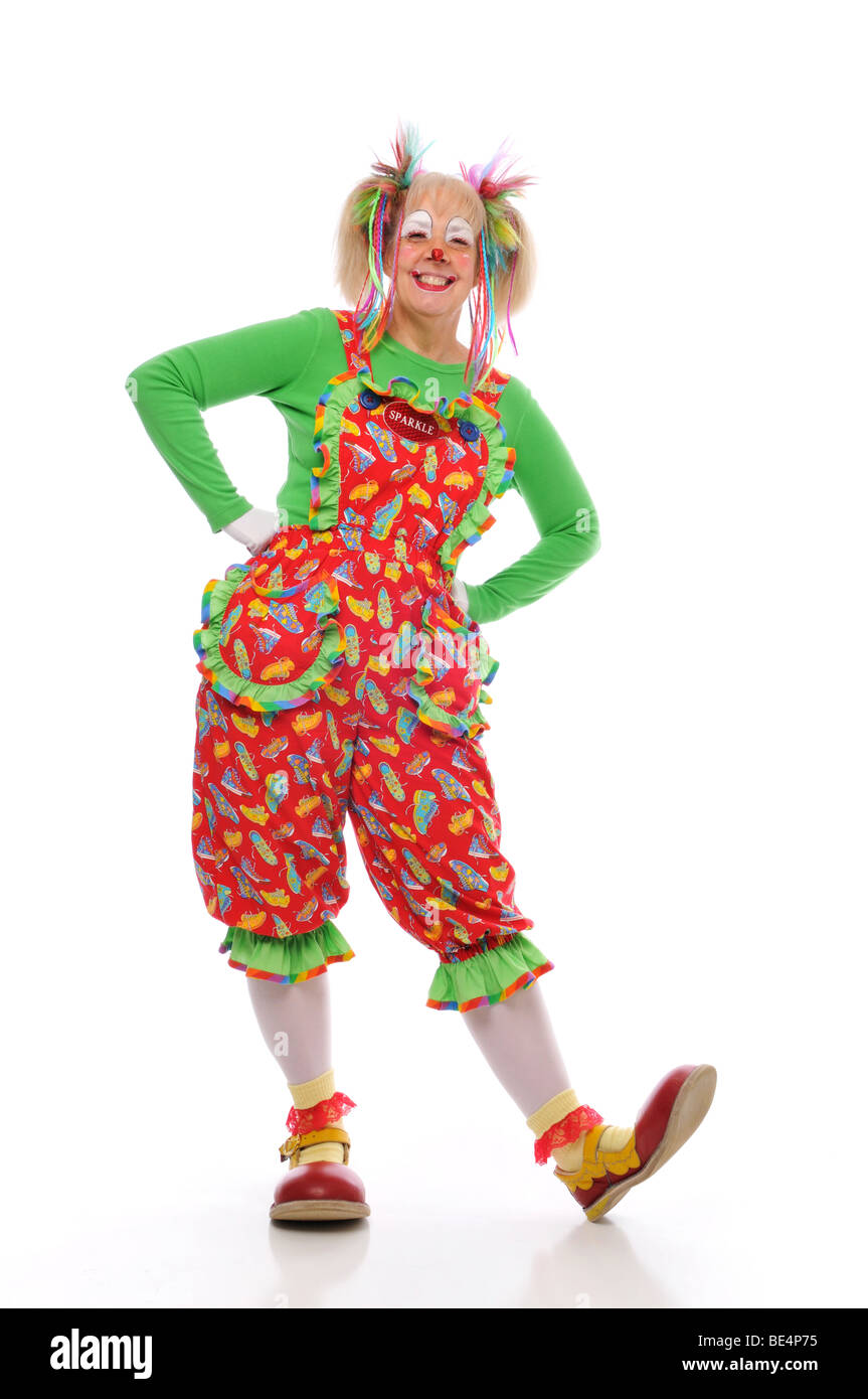 Happy clown smiling and posing against a white background Stock Photo ...