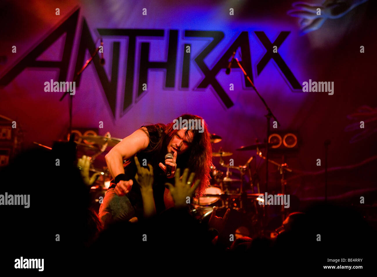 Dan Nelson, singer and frontman of U.S. metal band Anthrax live at the ...