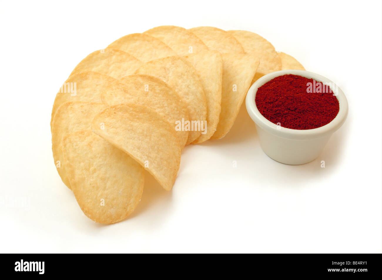 Potato chips - with red pepper Stock Photo - Alamy