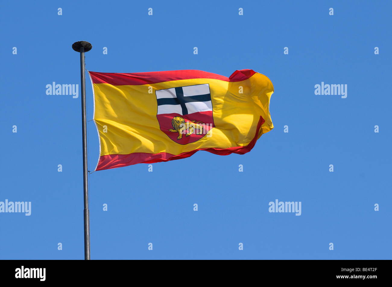 Fluttering flag of the city of Bonn, North Rhine-Westphalia, Germany ...