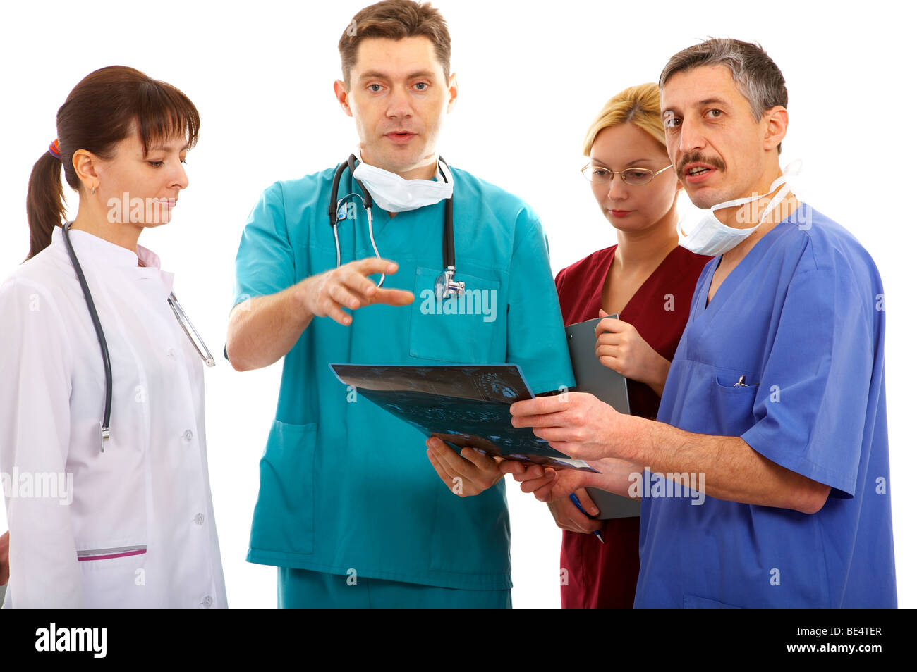 medical team of two men and two women Stock Photo - Alamy