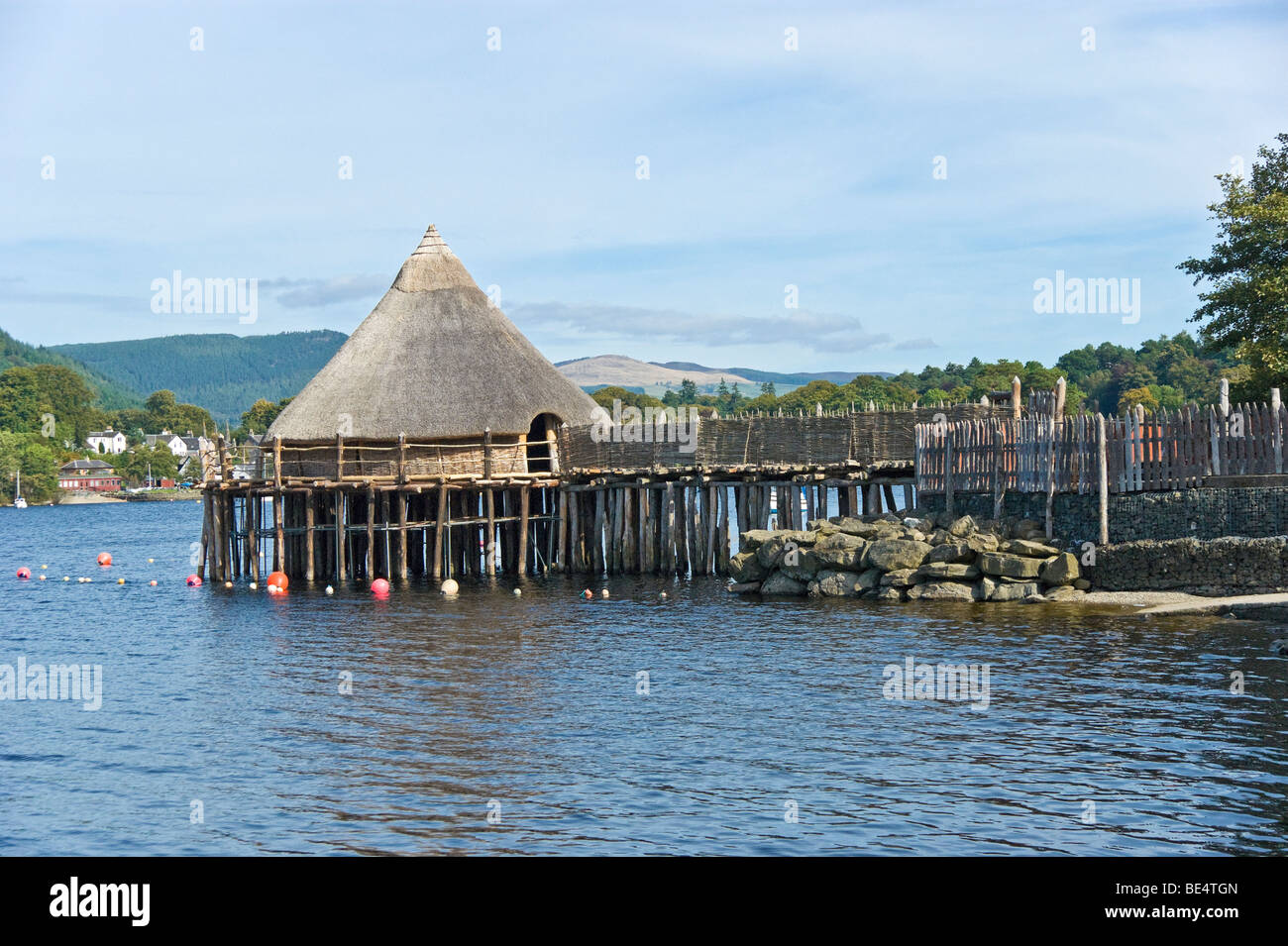 The Scottish Crannog Centre on Loch Tay near Kenmore Scotland as seen ...