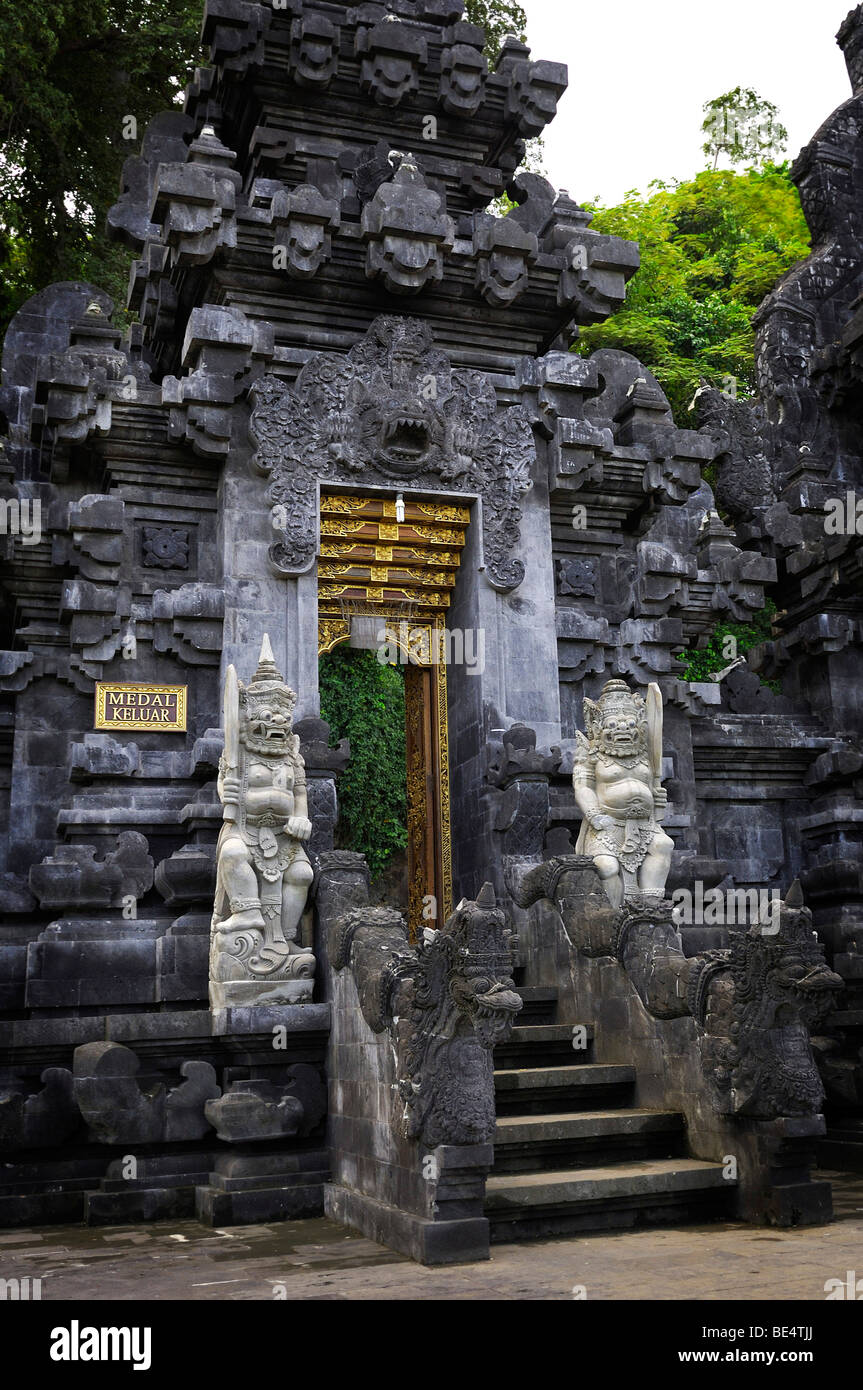 Gate with mythological figure in Goa-Lawah Temple, Bat Temple, Bali ...