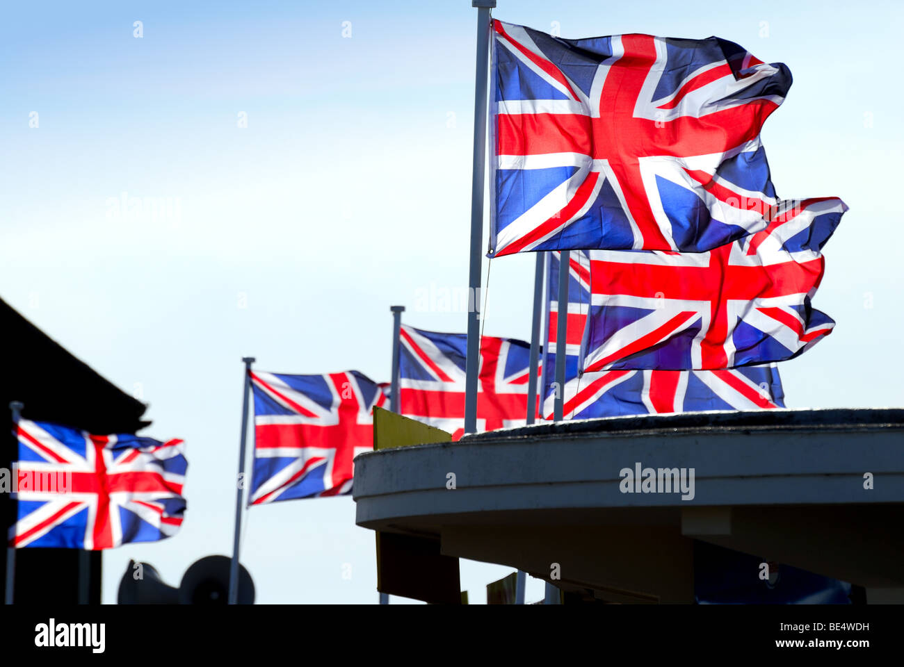 Fluttering union jack hi-res stock photography and images - Alamy