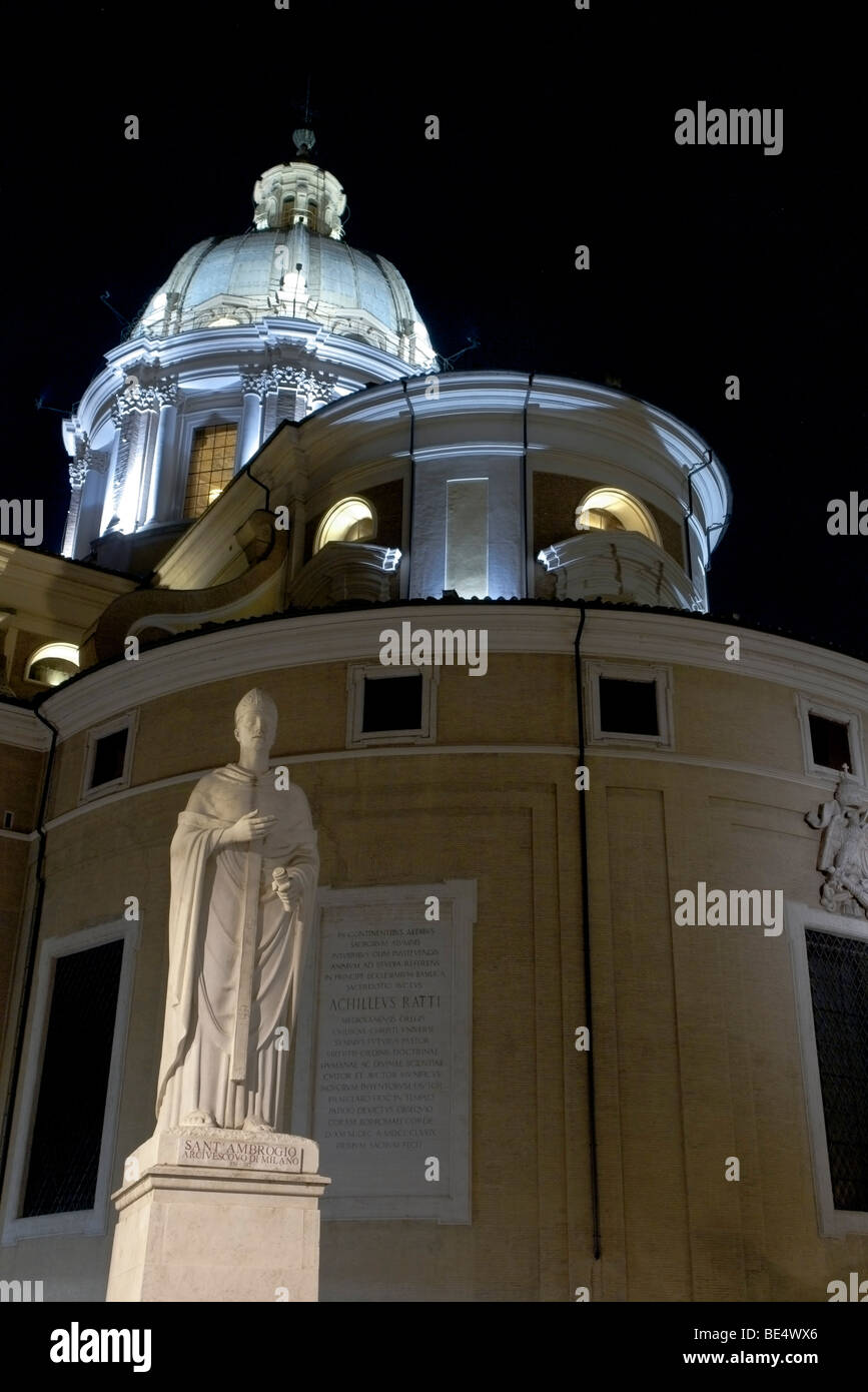 Rome, Italy. Apse and dome of the church Santi Ambrogio e Carlo al ...