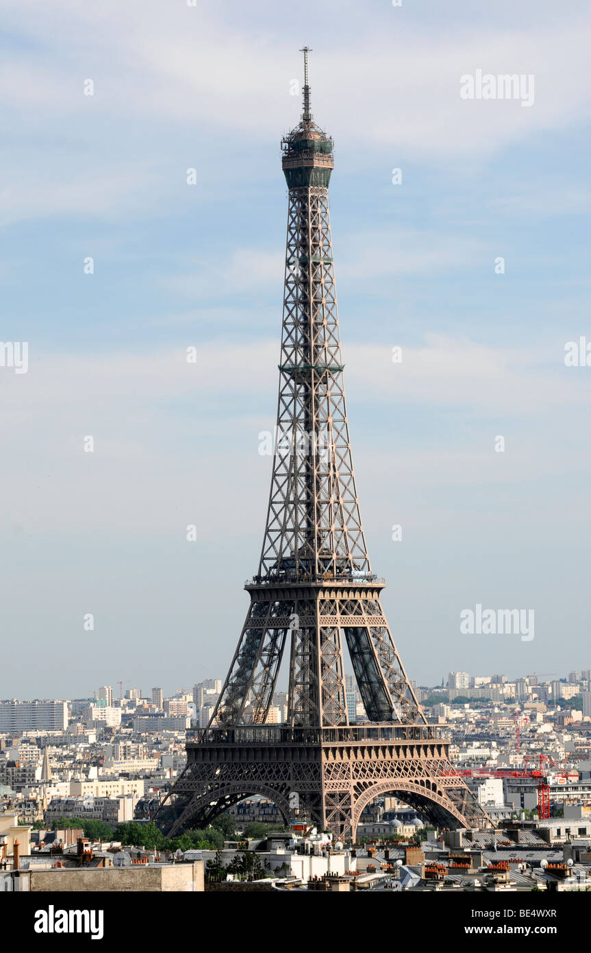 Panoramic view, Eiffel tower, panorama, from the Arc de Triomphe, Paris ...