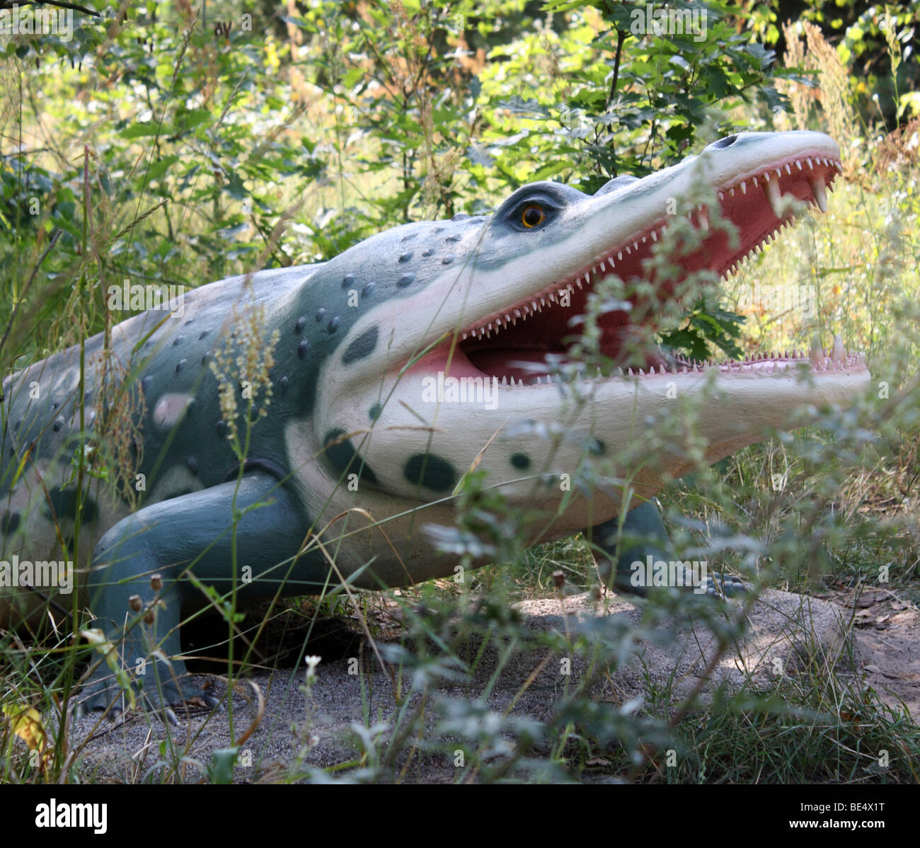 Prehistoric Park, Mastodonsaurus, real size replica, 2009 Stock Photo ...