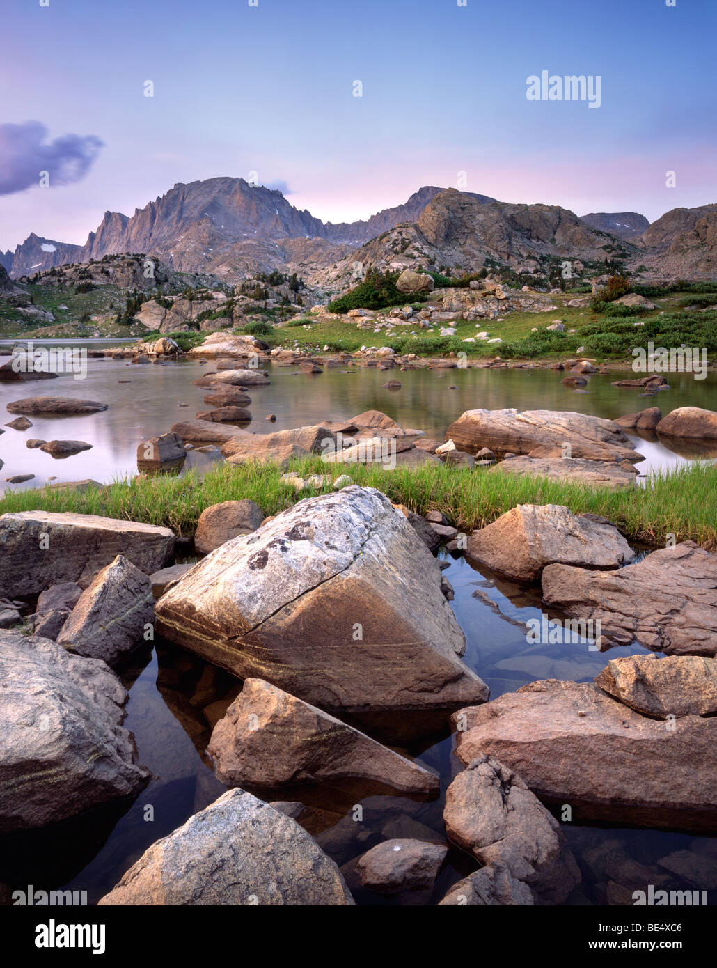 Fremont Peak from Island Lake, Bridger Wilderness, Wind River Range ...