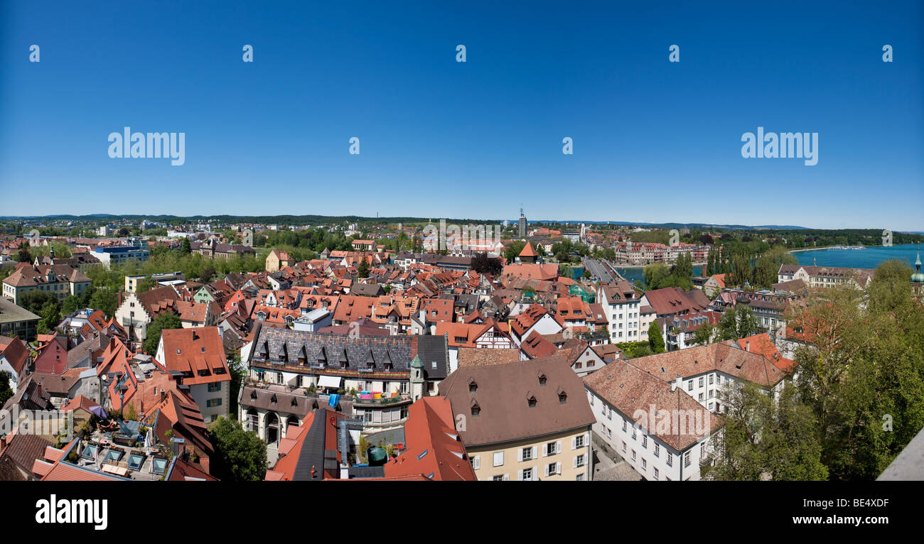 Overlooking the historic centre of Konstanz, Lake Constance on the ...