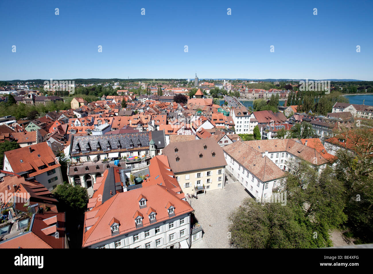 Overlooking the historic centre of Konstanz, Lake Constance, Baden ...