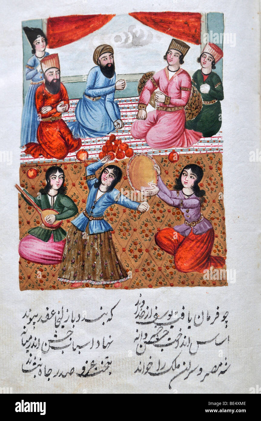 Historic Persian handpainted manuscript, book page, Matenadaran Museum ...