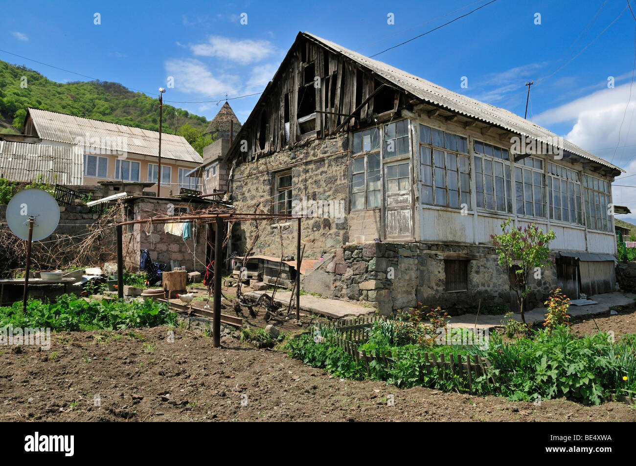 Old farmhouse in a mountain village near Sanahin, Armenia, Asia Stock ...