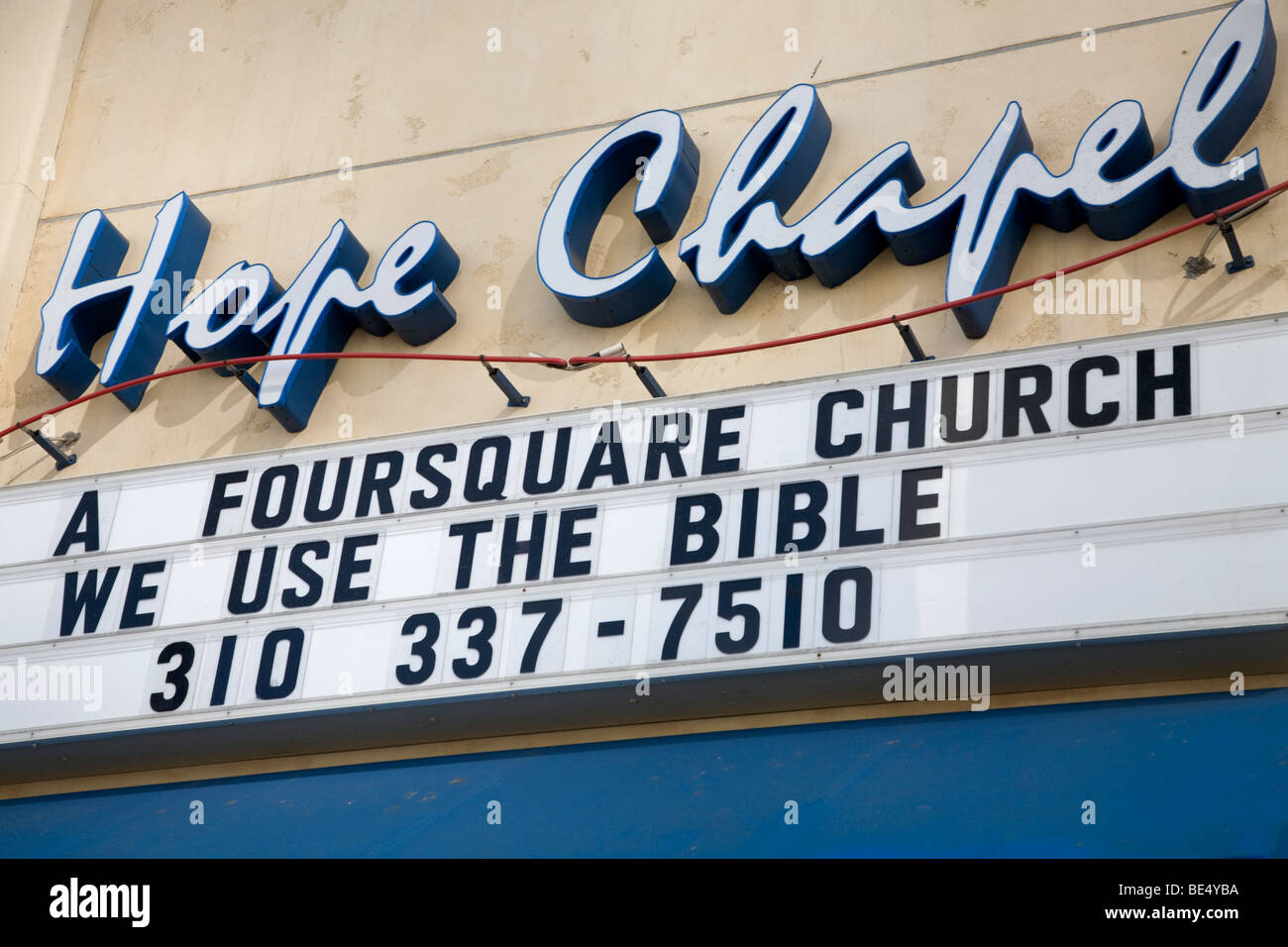Hope Chapel Four Square Church Sign Los Angeles Stock Photo - Alamy