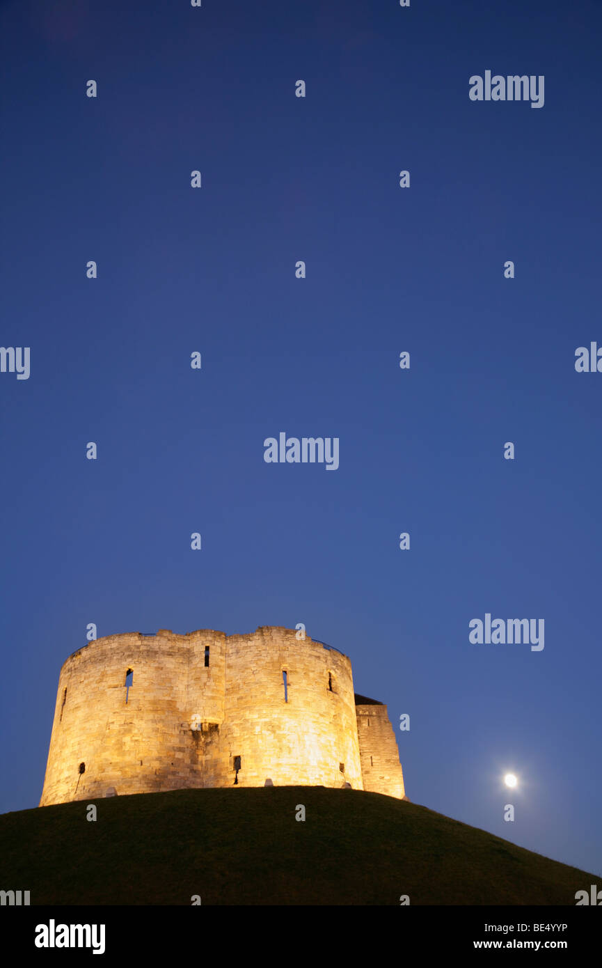 Full moon at Clifford's Tower, York, North Yorkshire, United Kingdom ...