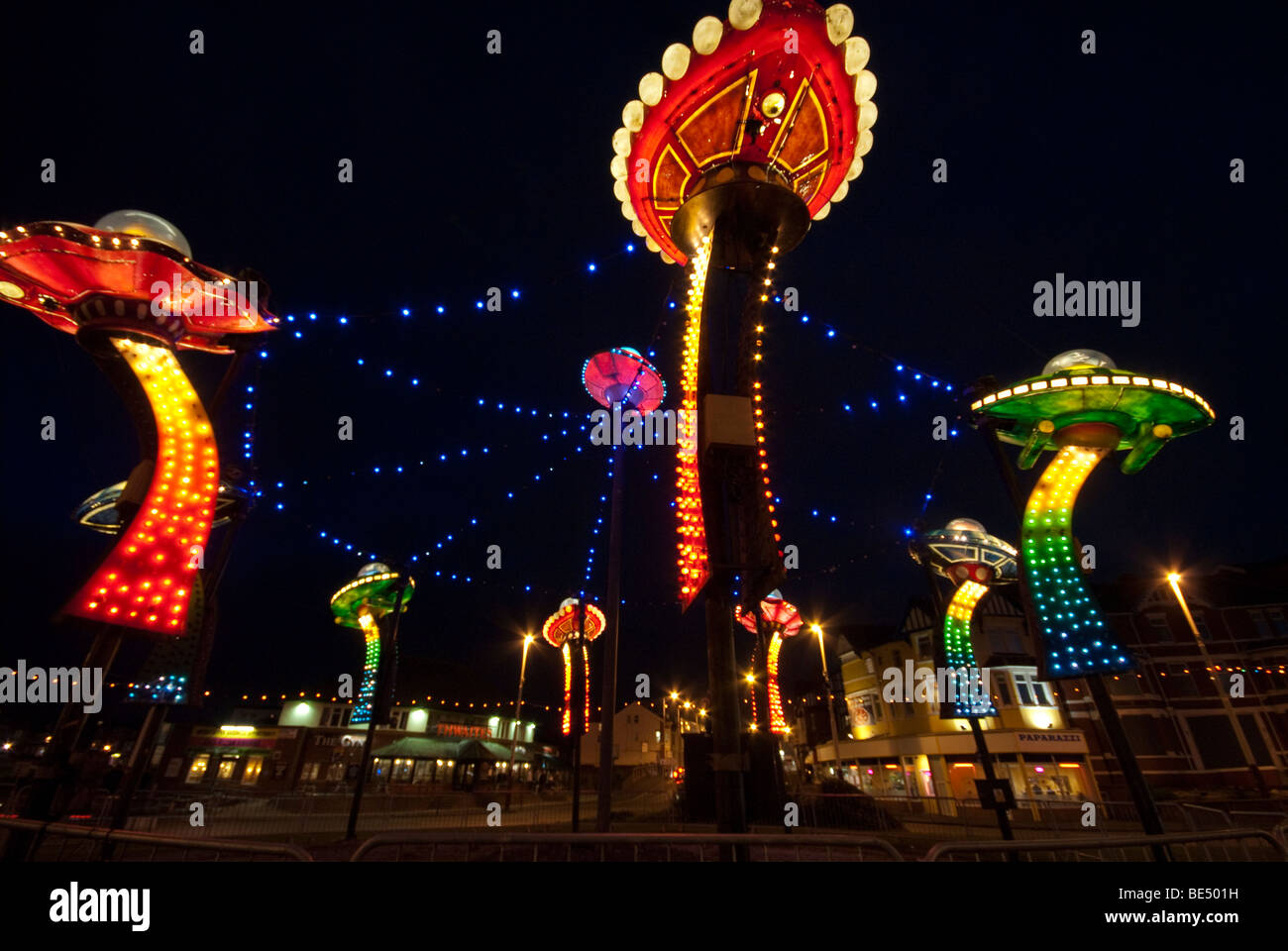 Decorated bright light tram hi-res stock photography and images - Alamy