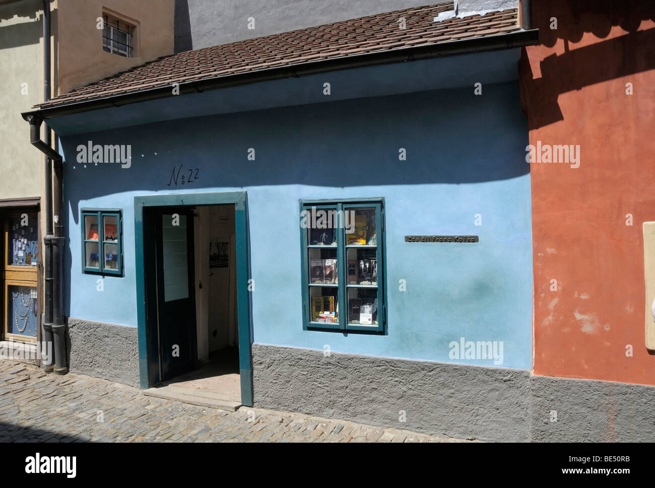 Franz Kafka house, Golden Lane, Prague, Czech Republic, Europe Stock ...