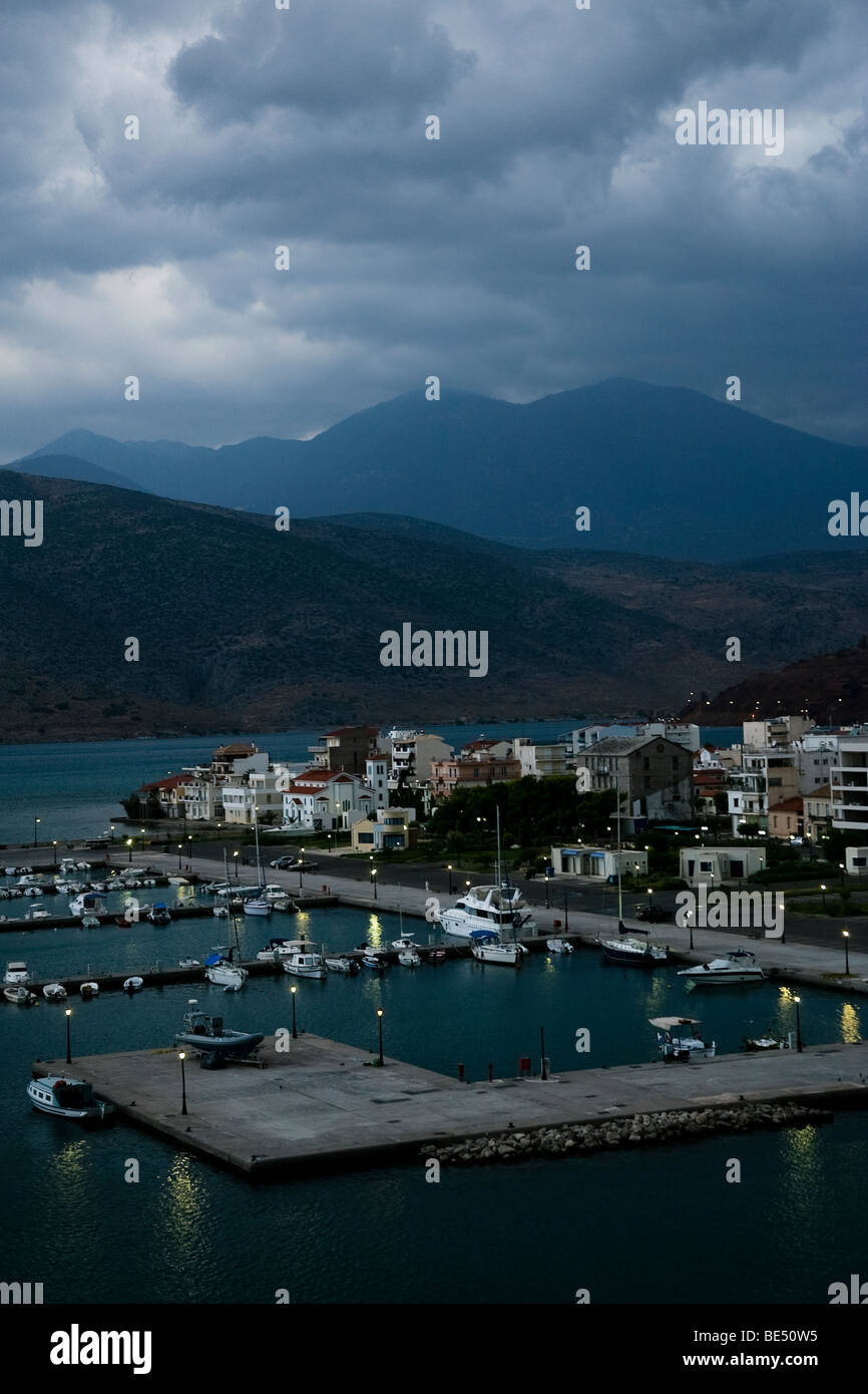 Greece Itea Marina Dawn Early Morning Dark Sky Stock Photo - Alamy