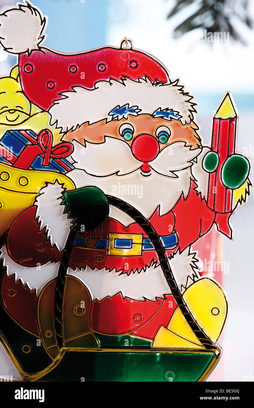 Santa Claus, window decoration Stock Photo - Alamy
