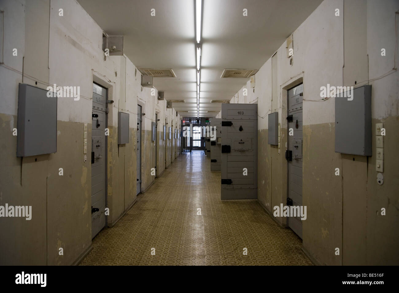 Cell tract in the new building of the former secret service prison ...