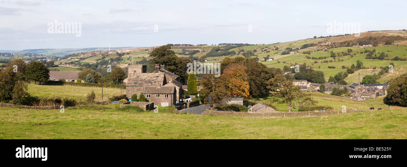 UK, England, Yorkshire, Oxenhhope, and Worth Valley from West Croft ...