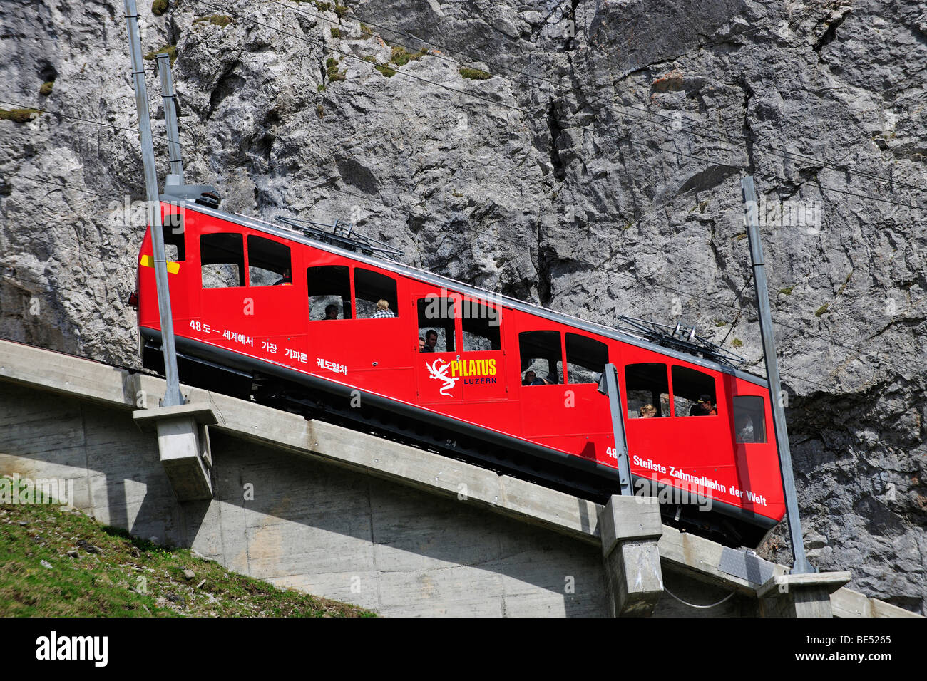 With 48 percent incline the steepest cog railway in the world, railway ...