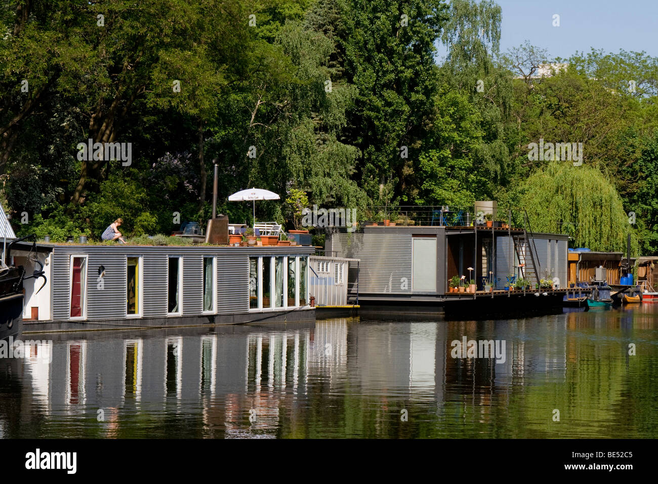Houseboats in Berlin-Charlottenburg, Berlin, Germany, Europe Stock ...