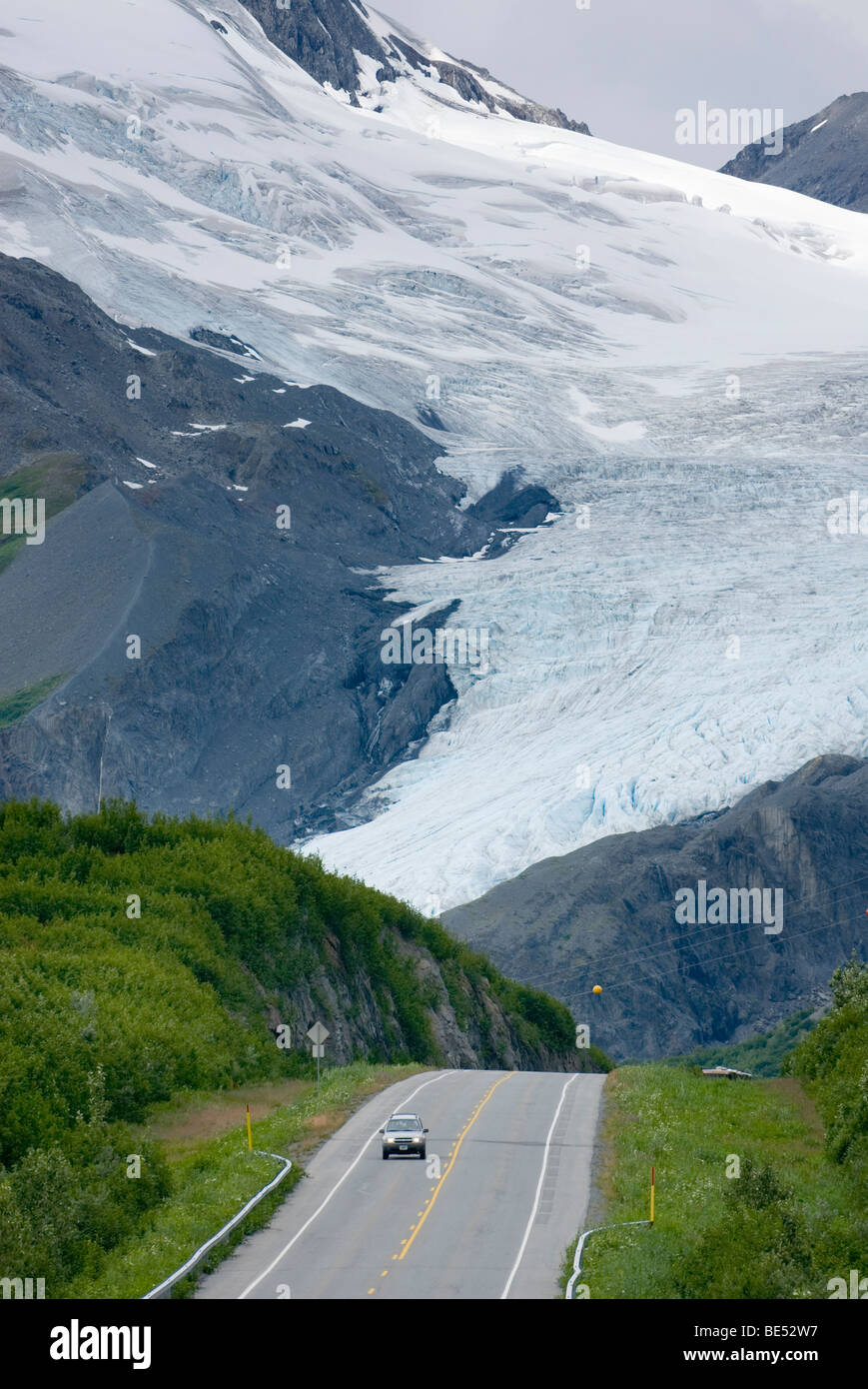 Richardson Highway Alaska winding its way up to Thompson Pass. In the ...