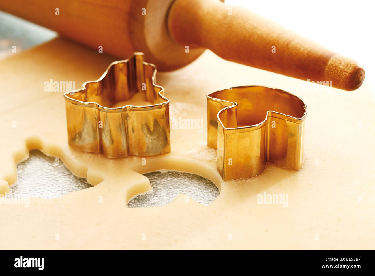 Cutting out shortcrust pastry, bell and mushroom Stock Photo - Alamy
