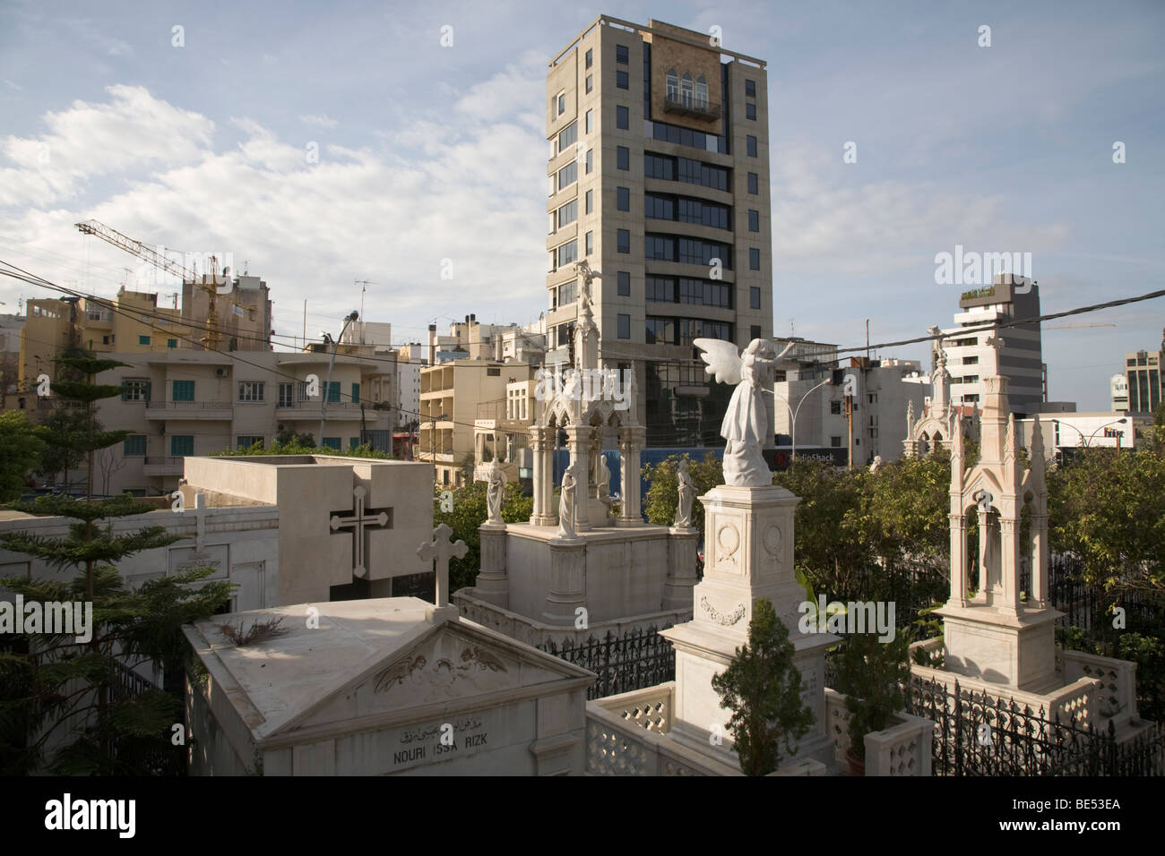 Christian Cemetery With Tombstones In Ashrafieh Beirut Lebanon Stock ...