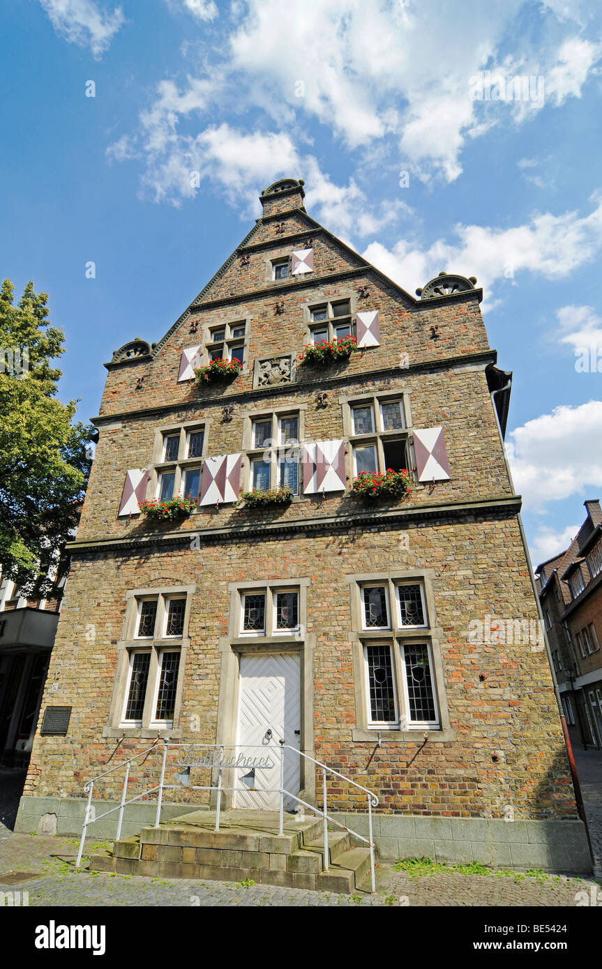 Steinhaus building, public library, historic old town, Werne, Kreis ...
