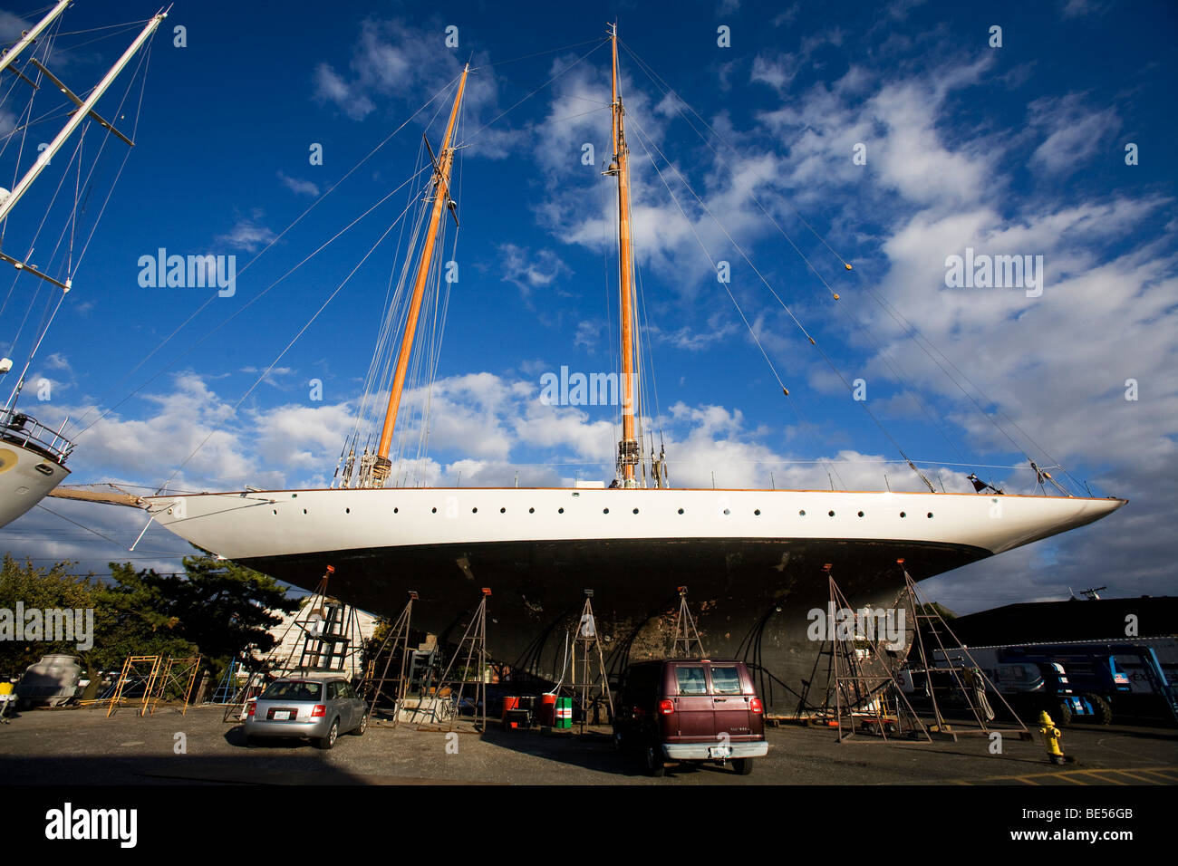 The Schooner Eleonora and the ketch Knickerbocker on the hard at ...
