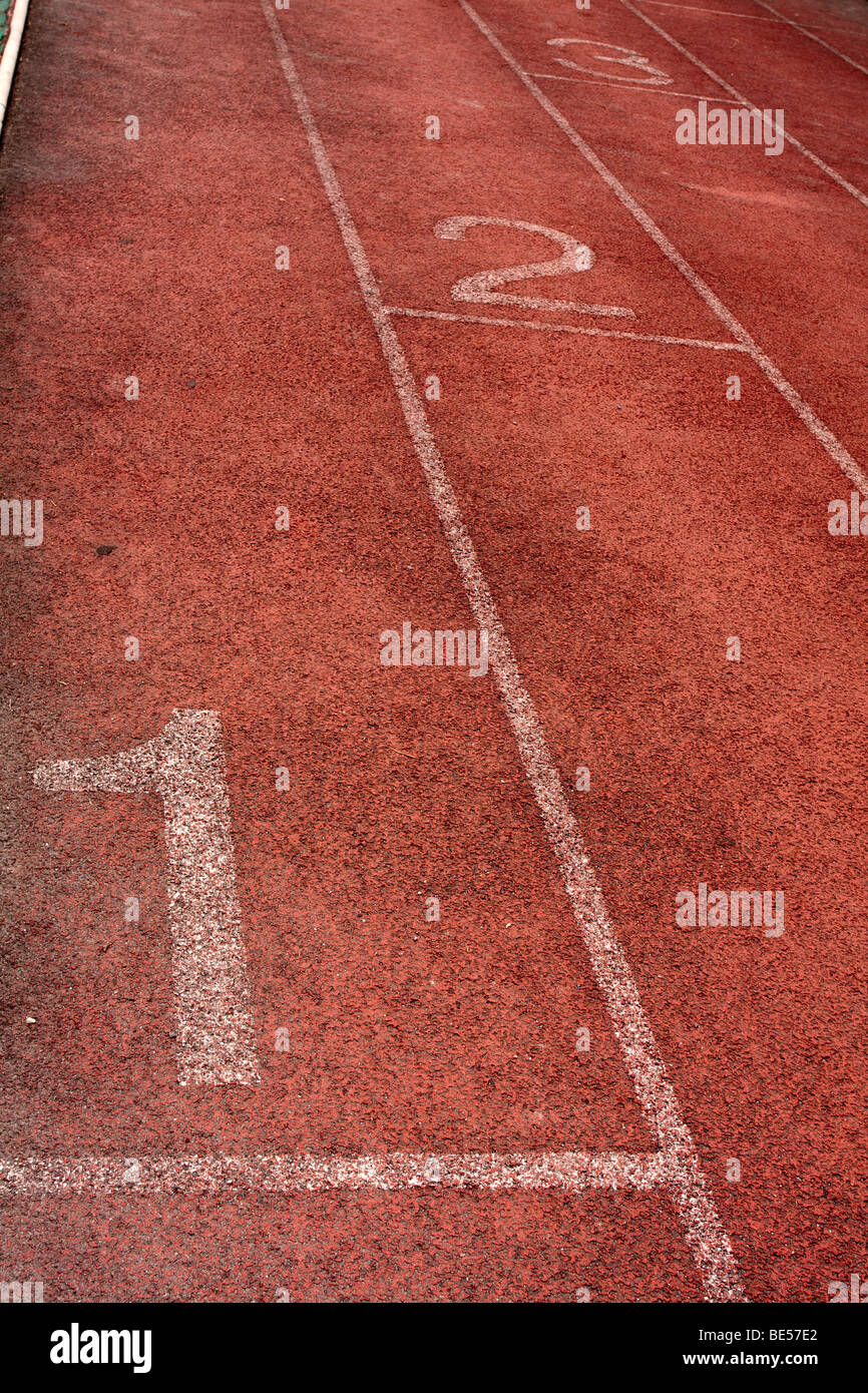 Running track numbers 2 hi-res stock photography and images - Alamy