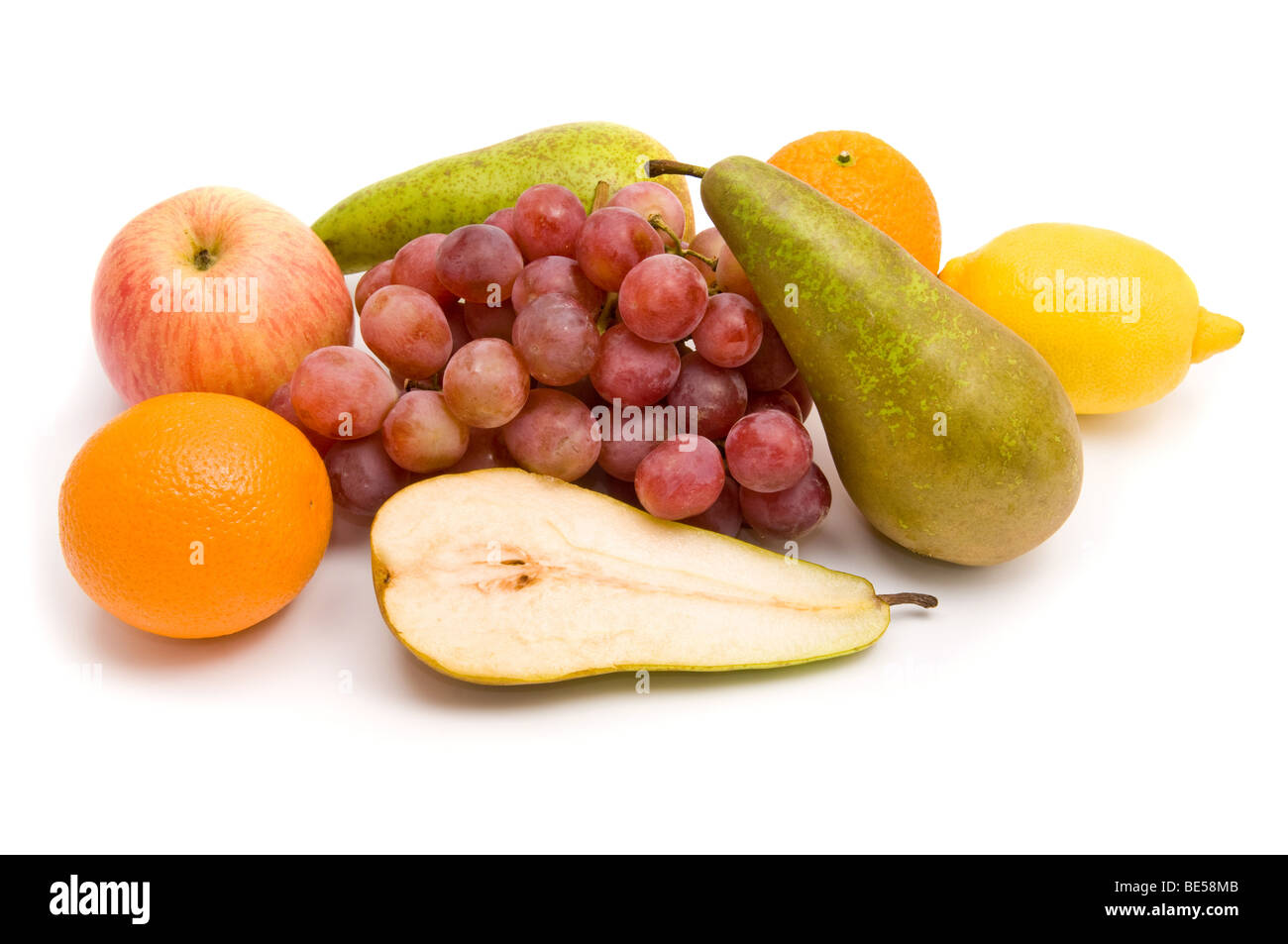 combination of fruits over white background Stock Photo - Alamy