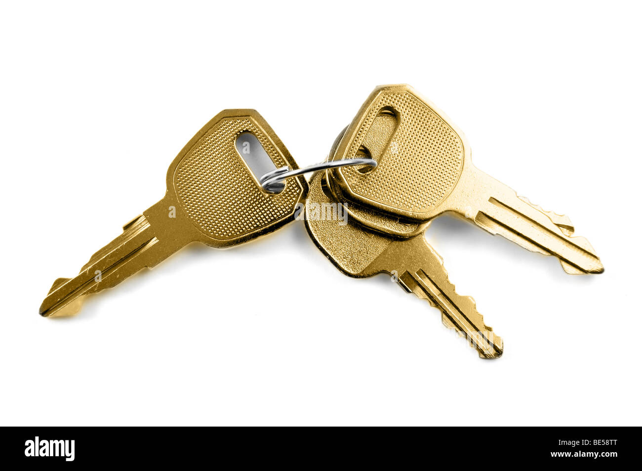 Bunch of keys isolated on white background Stock Photo - Alamy