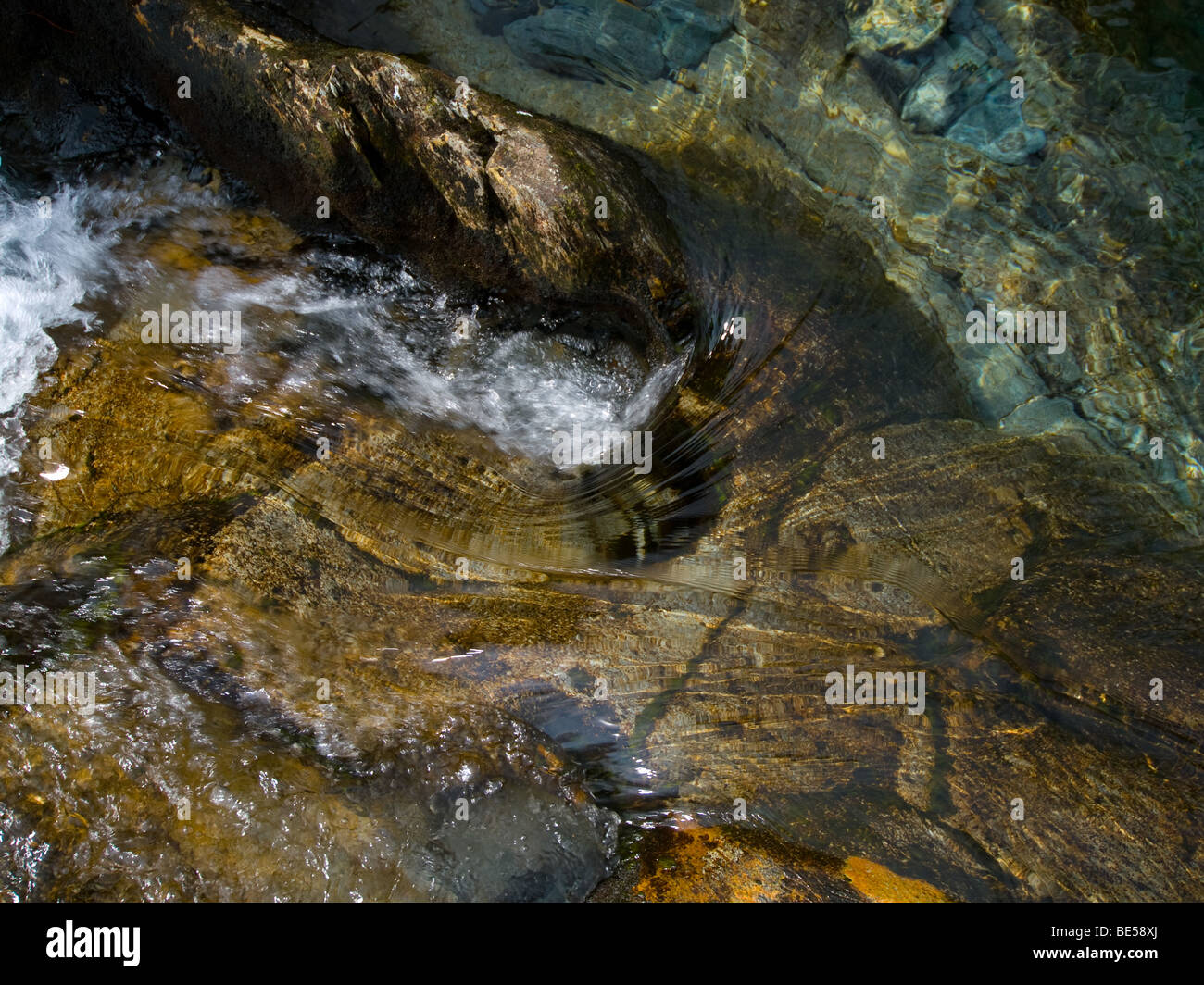 Flowing water over rocks Stock Photo - Alamy