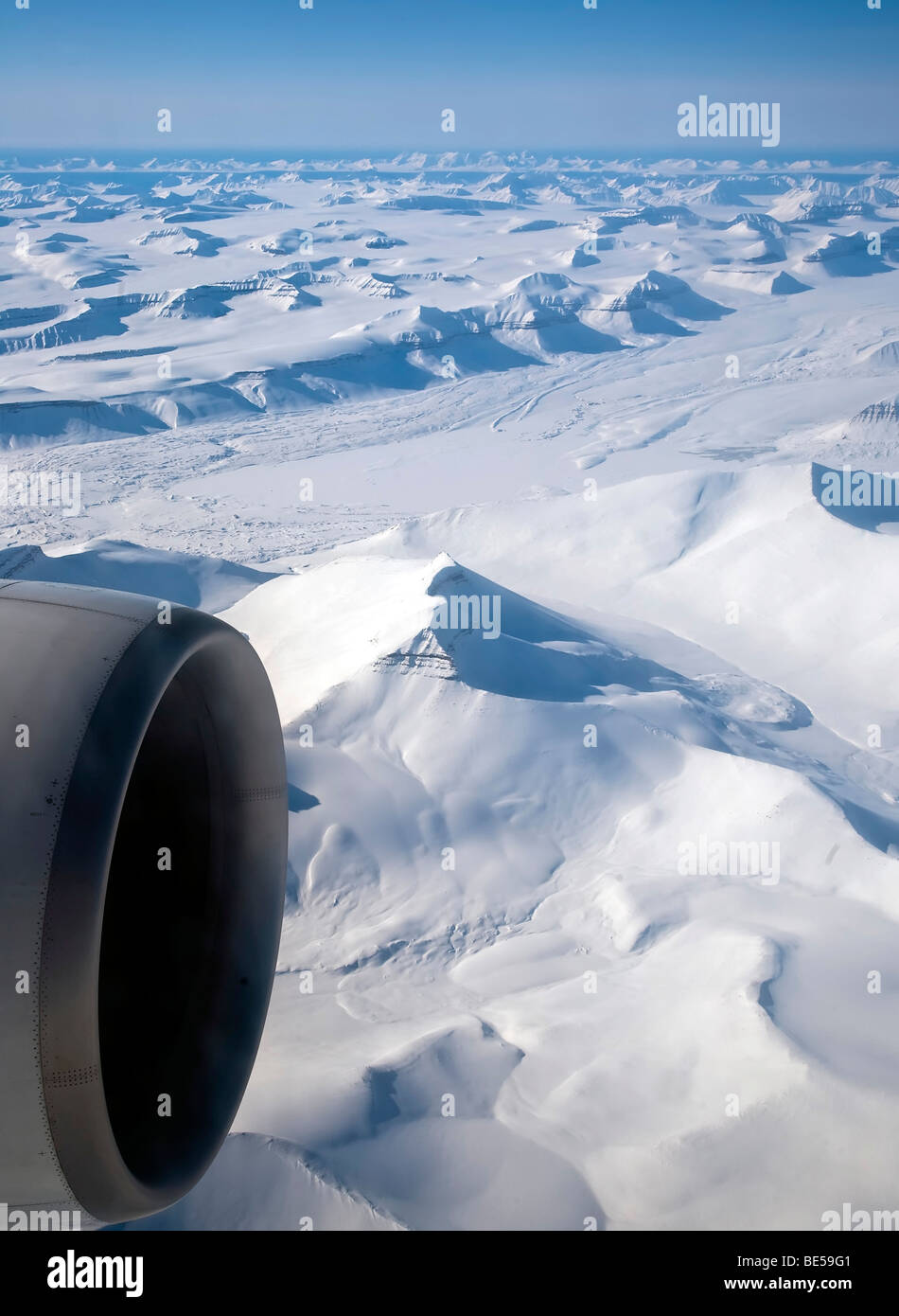 Plane over Svalbard, Norway, Europe Stock Photo - Alamy