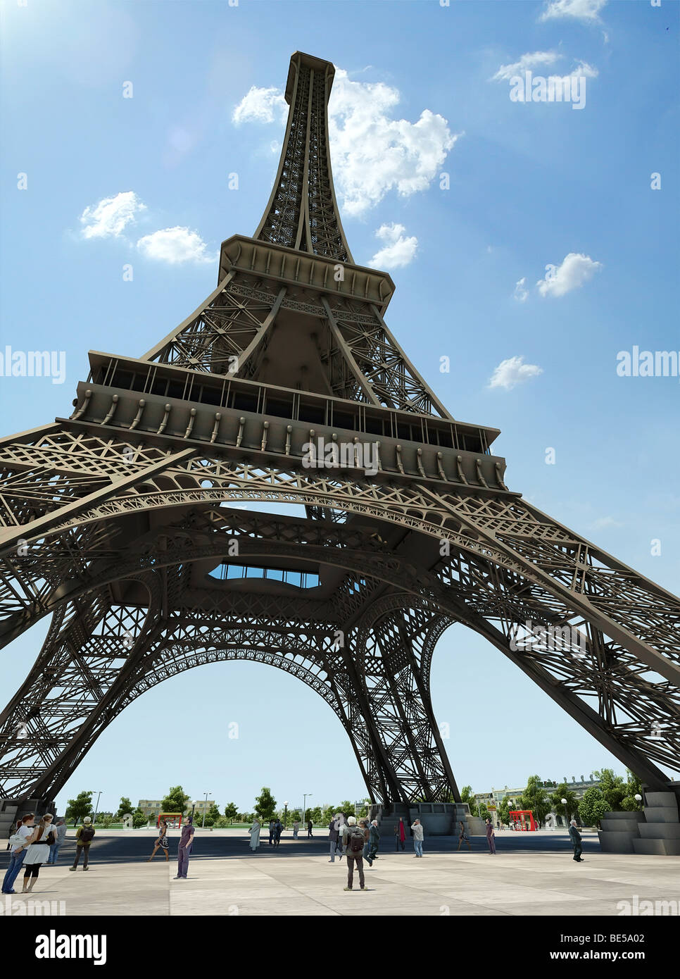 Eiffel Tower, dramatic view from below Stock Photo - Alamy