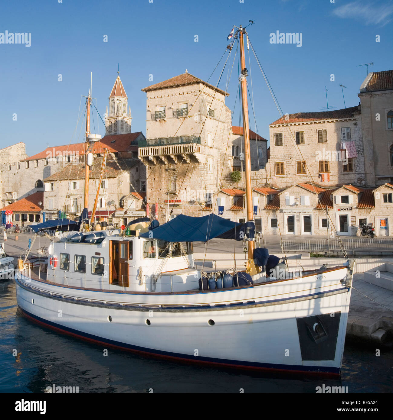 Dalmation coast, trogir,boat at quayside Stock Photo - Alamy
