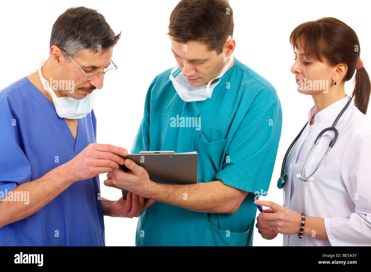 female and male doctors with schedule Stock Photo - Alamy