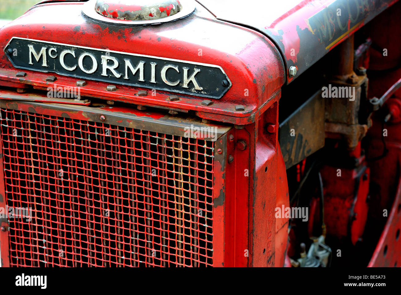 Vintage tractor engine close up Stock Photo - Alamy