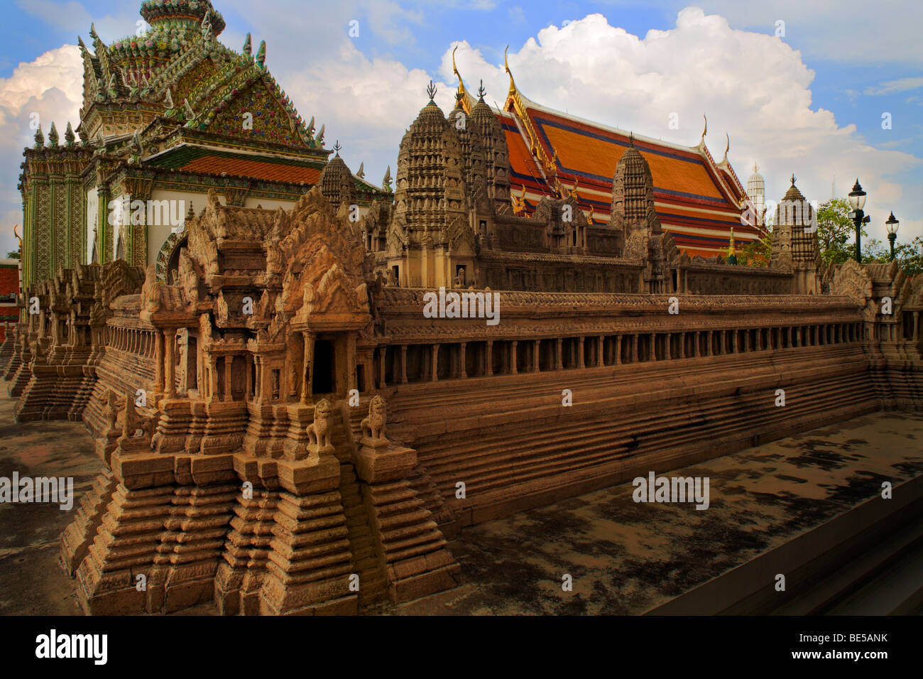 Miniature replica of Angkor Wat at the Royal Palace in Bangkok ...