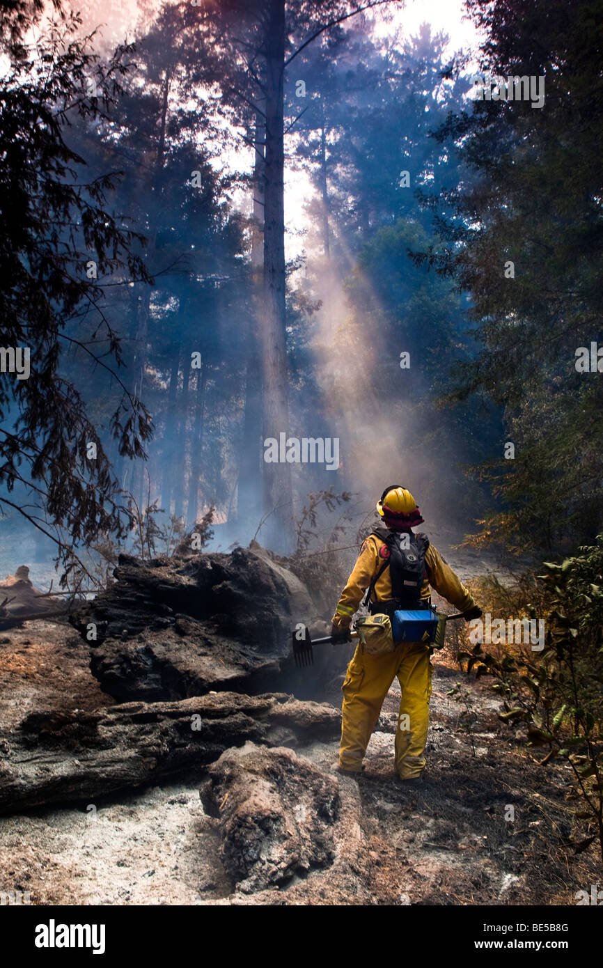 Wildland firefighters at California Lockheed wildfire in Santa Cruz ...