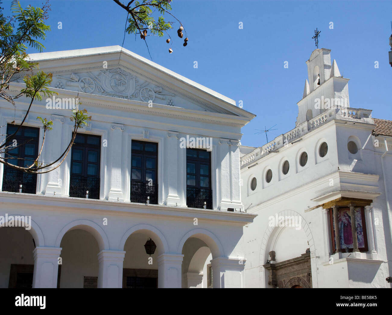 Ecuador.Quito.Historical center.Colonial architecture Stock Photo - Alamy
