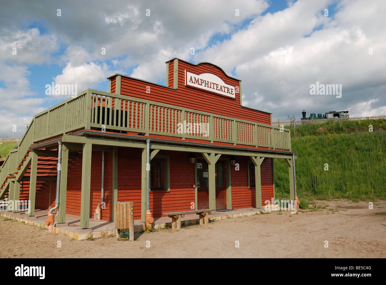 Western style wooden buildings in summer Stock Photo - Alamy