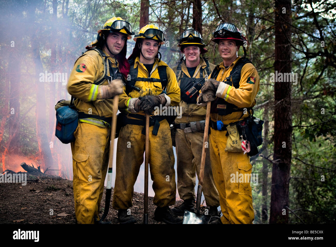 Wildland firefighters at California Lockheed wildfire in Santa Cruz ...