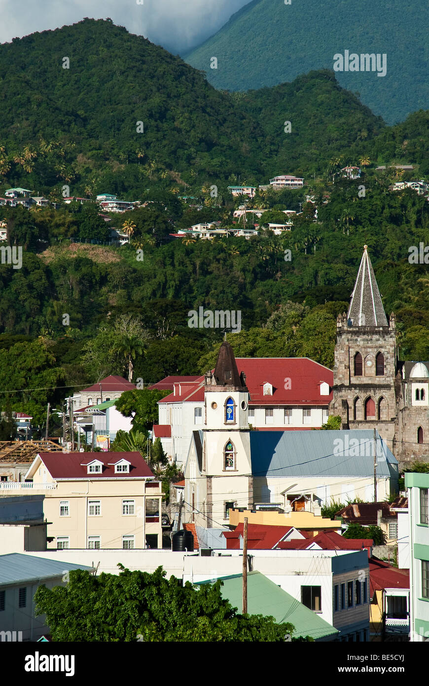 A view across Roseau, Dominica, Caribbean Stock Photo - Alamy